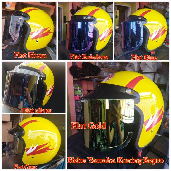 Helm Yamaha Kuning Kaca Flat Injak Original | Lazada Indonesia