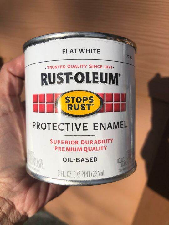 Rust-Oleum 8 oz Protective Enamel Flat White Interior/Exterior Paint ...