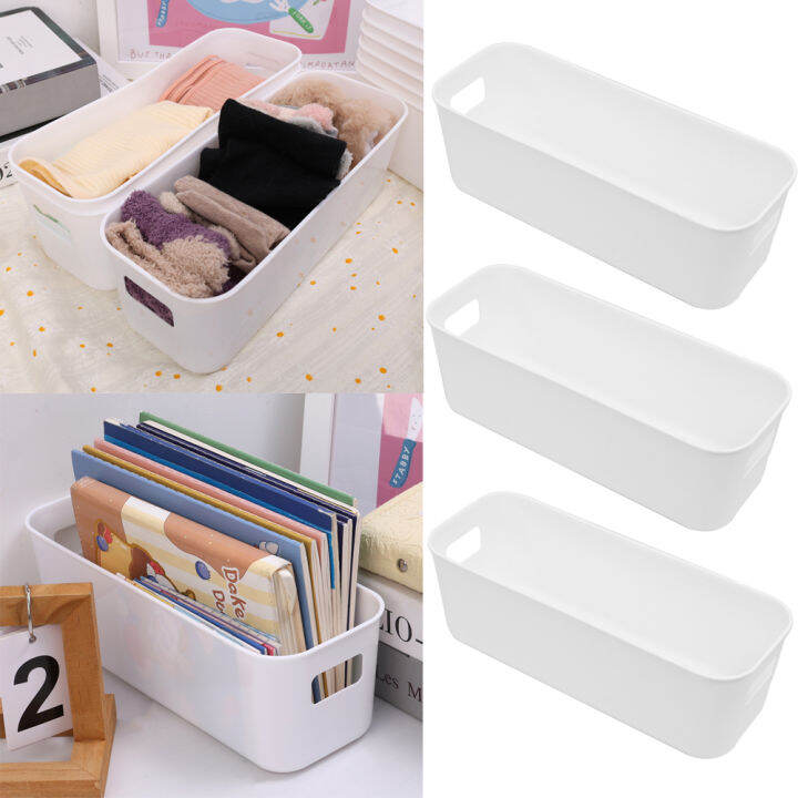White Simple Desktop Storage Box Stationery Toys Organizer Multipurpose ...