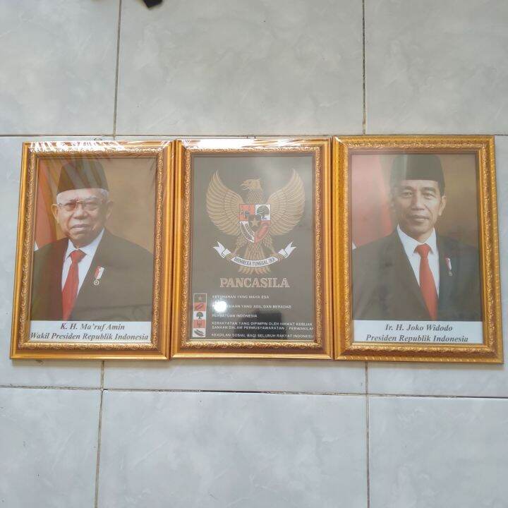 Foto Presiden, Wakil Presiden Dan Gambar Pancasila + Frame / Bingkai ...