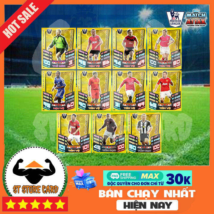 [Bộ full11] Thẻ cầu thủ bóng đá size Poca HUYỀN THOẠI LEGEND VÀNG GOLD ...