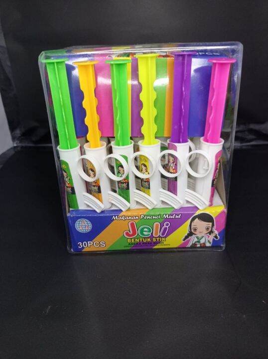 1 PACK PERMEN JELLY PLUS MAINAN SUNTIKAN ANEKA RASA / ISI 30 PCS ...