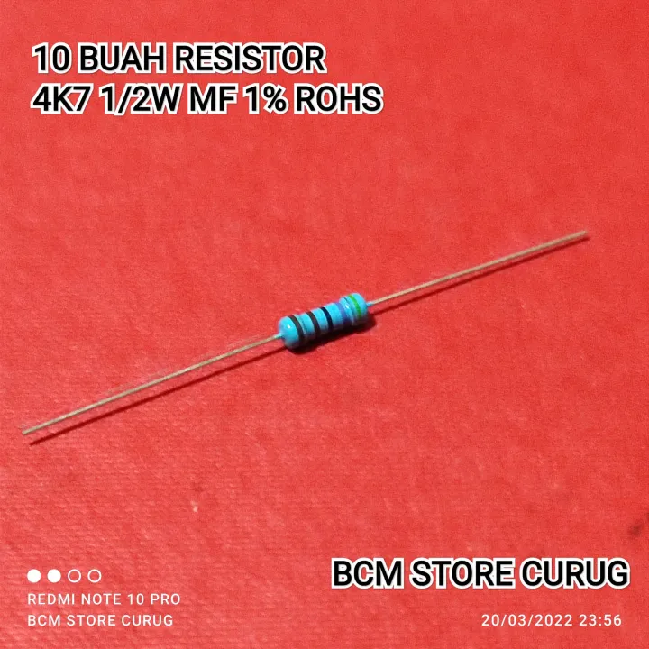 10 BUAH RESISTOR 4K7 1/2W MF 1% ROHS | Lazada Indonesia