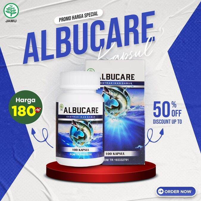Albucare 100 Kapsul - Albucare Asli 100% Original Ekstrak Ikan Gabus ...