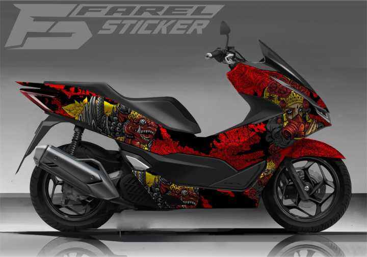 stiker Decal variasi motor Honda PCX 160 full body sticker striping ...