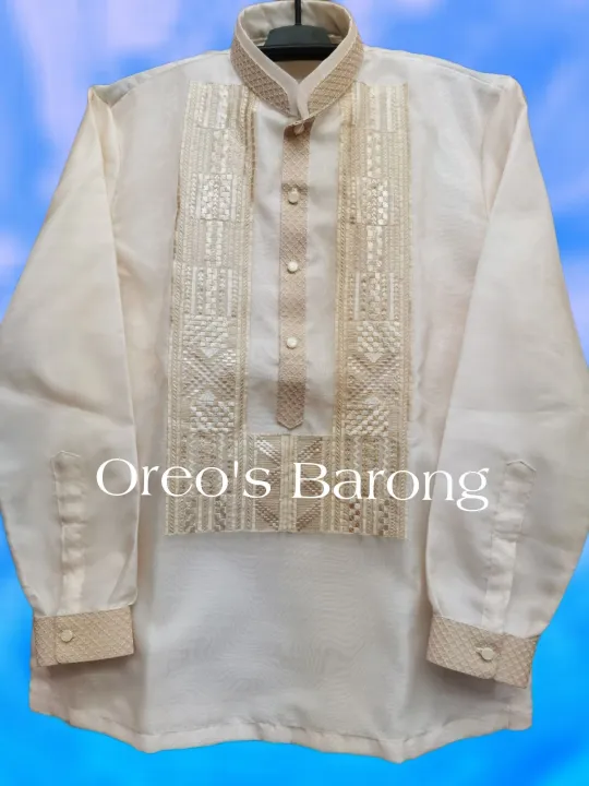BARONG TAGALOG with lining CHINESE DOUBLE COLLAR-random design | Lazada PH
