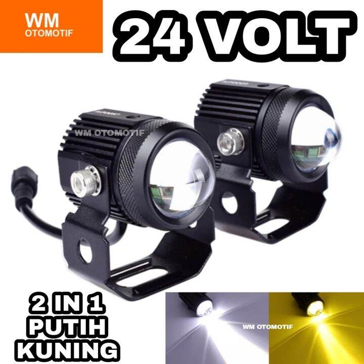 Lampu Tembak Sorot 24 Volt LED Superbright Mini Driving Lens Truk Bus Canter Fuso Tronton Putih ...