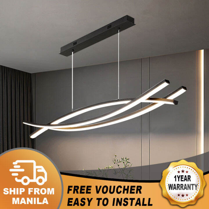 100CM Wave Bar Light Hanging Pendant Lighting Design Chandelier For ...