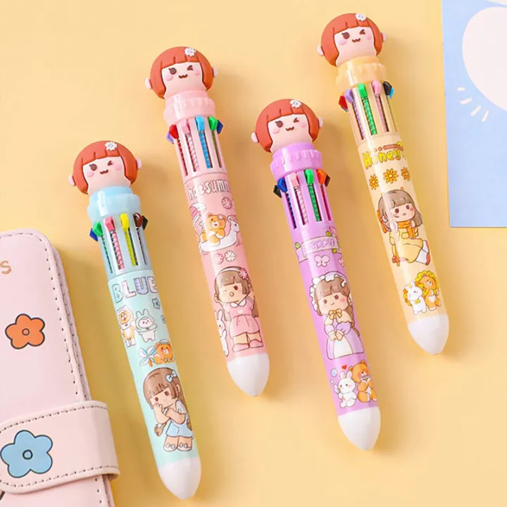 10 Colors Ballpoint Pen Cute Girl Student Pen | Lazada PH