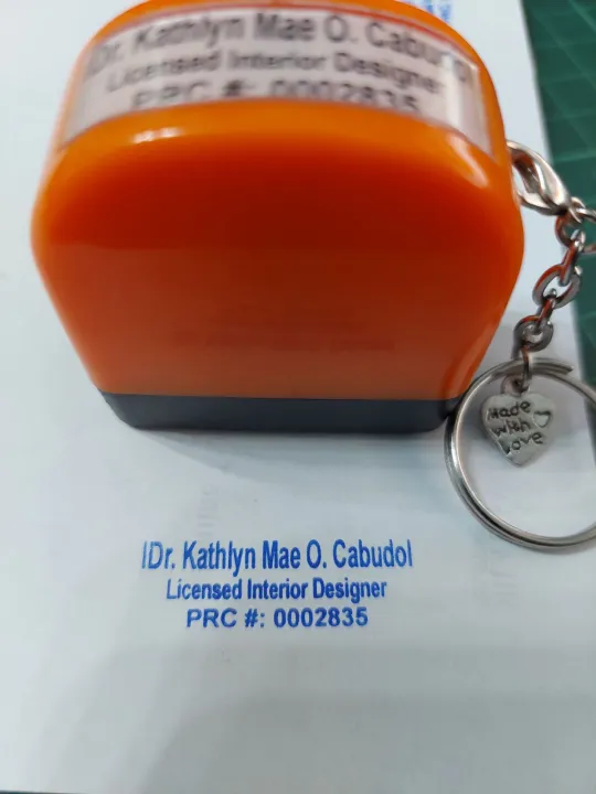 Personalized self inking keychain stamp rubber size 13x33mm | Lazada PH