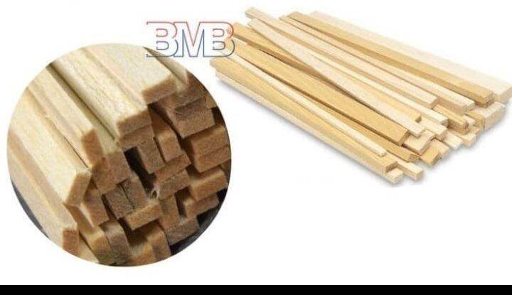 Kayu balsa strip 5mm x 10mm x 500mm kayu maket / kerajinan 0.5cm x 1cm ...