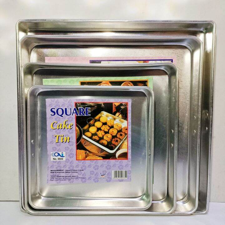 Aluminium Shallow Square Cake Mould/Loyang Petak/Loyang Kuih Talam 8 ...