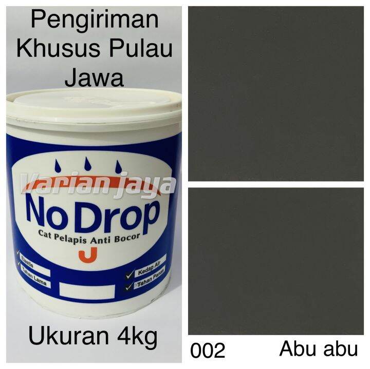 Cat Tembok No drop 4Kg Nodrop Anti Bocor Warna Abu abu 002 | Lazada ...