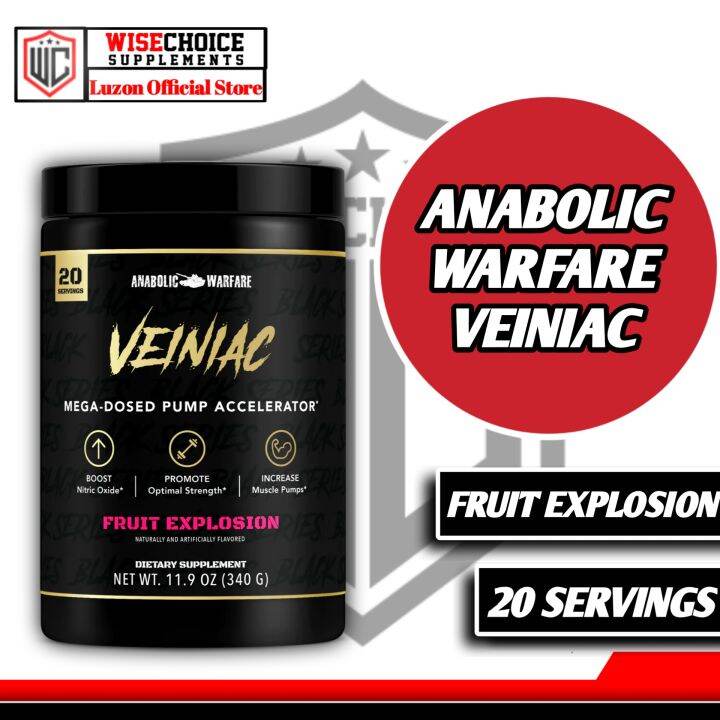 ANABOLIC WARFARE VEINIAC PRE WORKOUT 20 SERVINGS FRUIT EXPLOSION ...