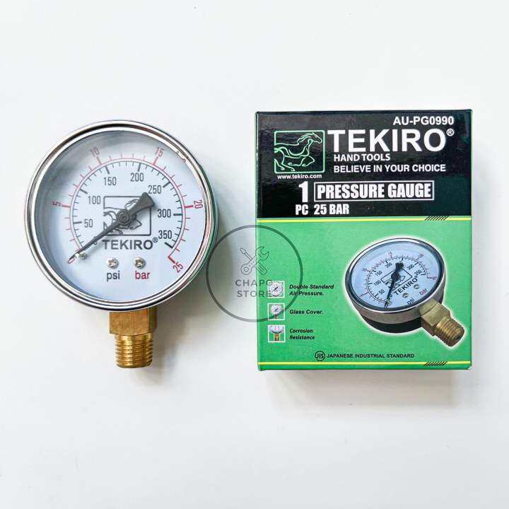 Tekiro manometer alat pengukur tekanan pompa pressure gauge | Lazada ...