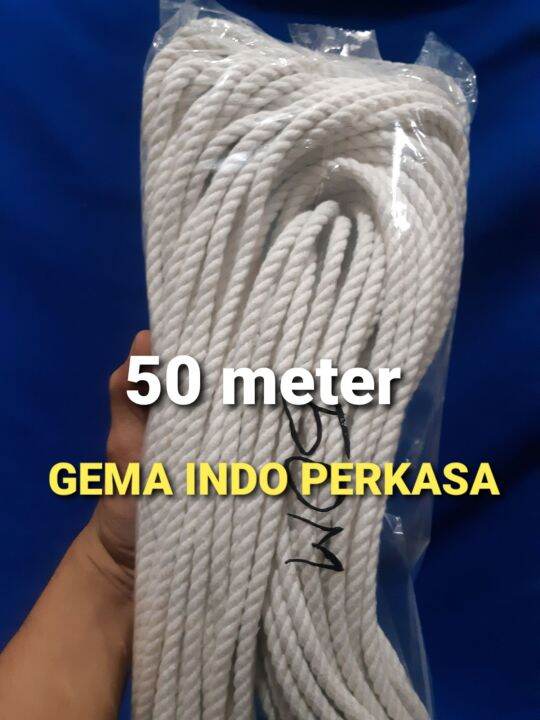 Tali tambang pengikat 6mm kuralon bahan katun 50 meter | Lazada Indonesia