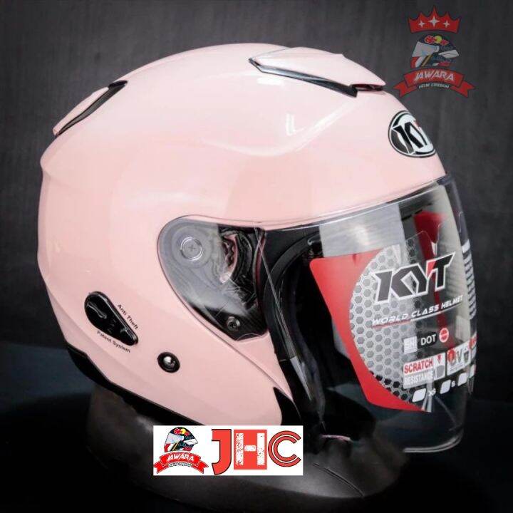 HELM KYT KYOTO R SOLID WARNA PINK PASTEL HELM HALF FACE ORIGINAL KYT | Lazada Indonesia