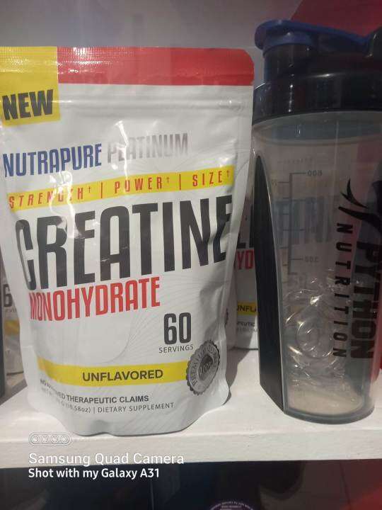 NEW NUTRAPURE PLATINUM CREATINE MONOHYDRATE 60 SERVINGS FREE SHAKER ...