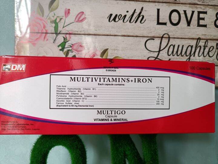 MULTIGO Multivitamins + Iron 100 Capsules | Lazada PH