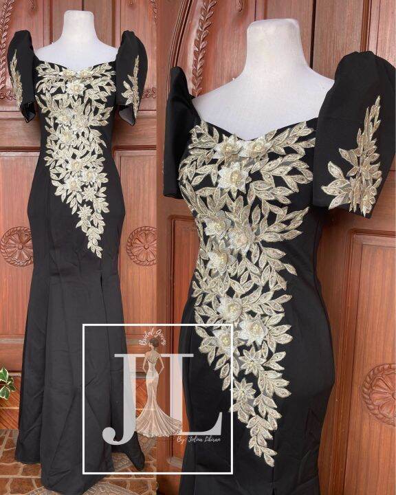 FIlipiniana long gown with slit | Lazada PH
