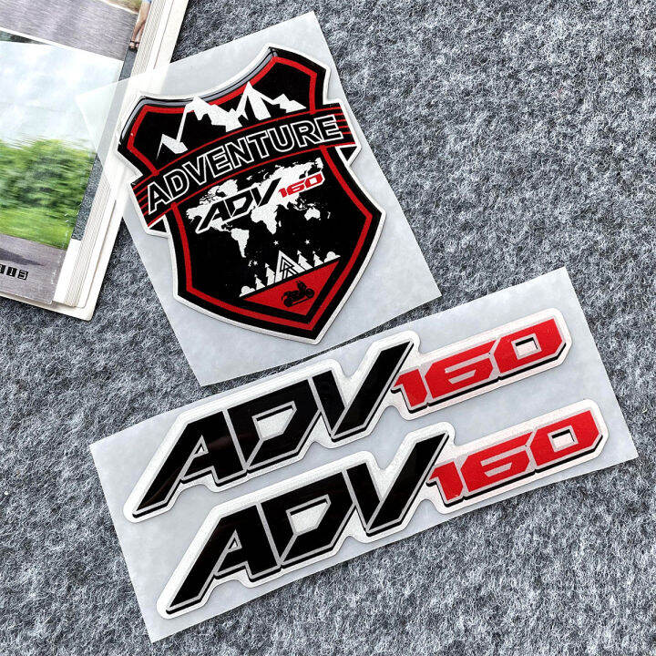 For Honda ADV160 Motorcycle Logo Sticker Adventure Rider Decals 3D Fuel ...