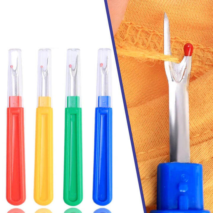 1/4ชิ้นตะเข็บเย็บที่ตัดด้าย Unpicker ด้ามพลาสติกอุปกรณ์เย็บผ้า ...
