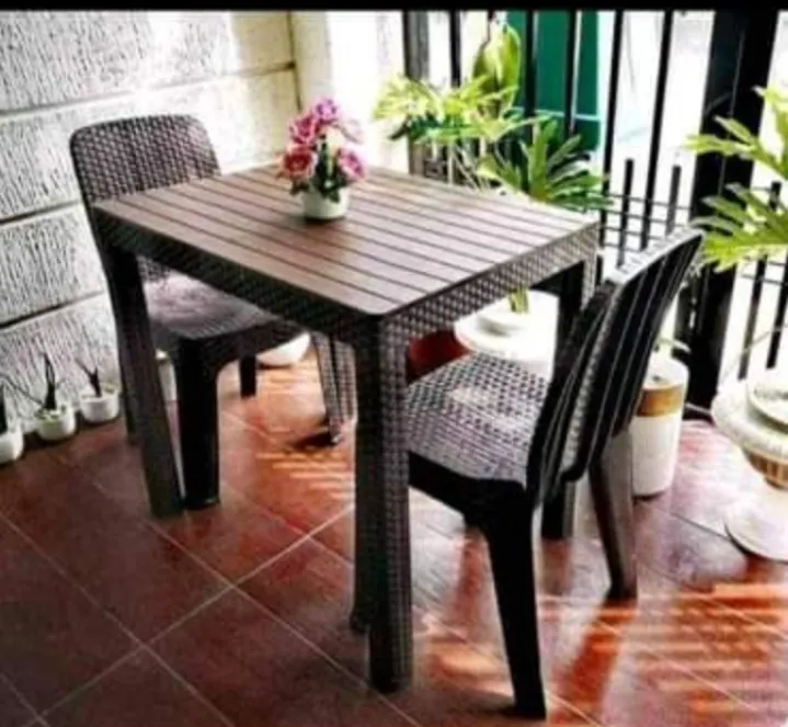DINNING SET 2CHAIR &1 TABLE (24X38) RATTAN STYLE SET | Lazada PH