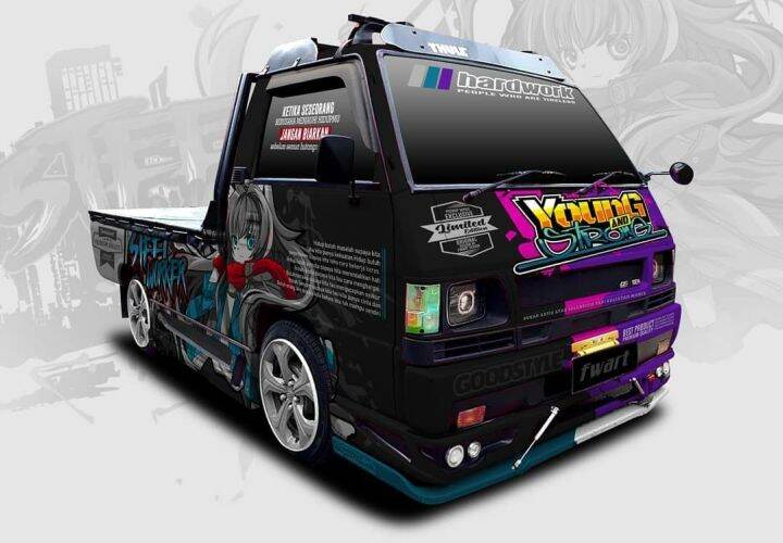 decals sticker pickup L300 hitam | Lazada Indonesia