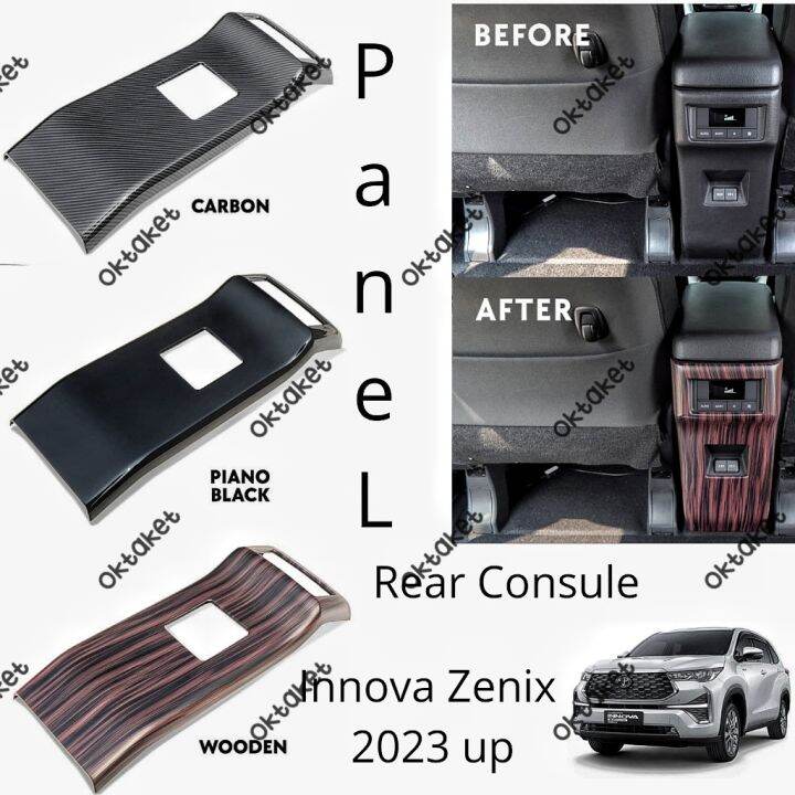 panel rear consule Innova Zenix 2022 2023 2024 hitam Wood carbon ...