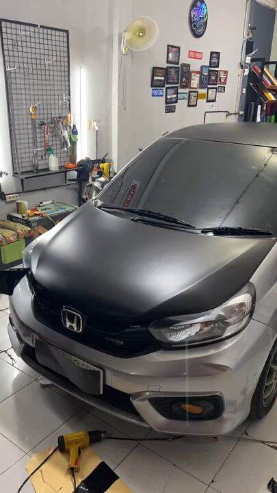 Sticker Skotlet Mobil Motor Hitam Black Doff Permukaan Halus Kap Atap ...