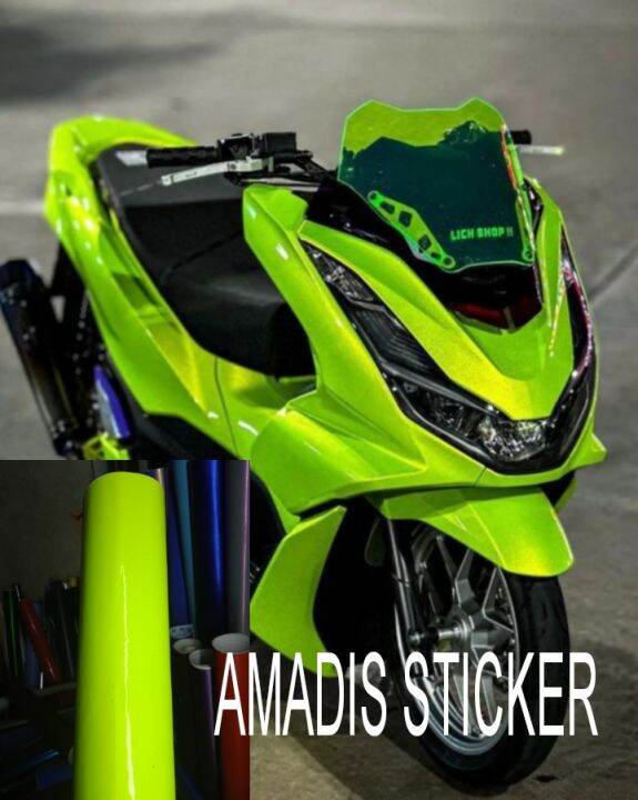 Stiker skotlet hijau muda glossy scotlite motor hijau stabilo sticker ...