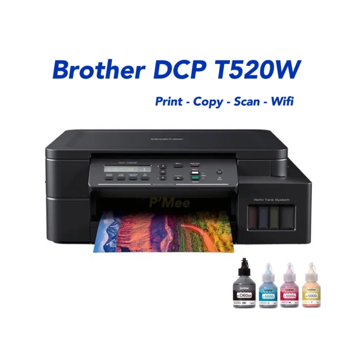 Brother DCP T520W Print/Copy/Scan Wi-Fi หมึกแท้ ประกันศูนย์ | Lazada.co.th