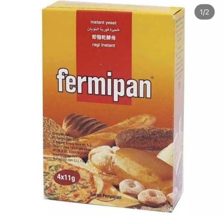 Ragi Fermipan saset 1 kotak isi 4 pcs / Dry Yeast Fermipan sachet 1 ...