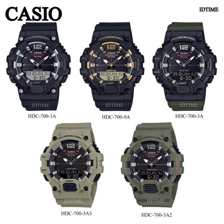 นาฬิกาคาสิโอผู้ชาย ของแท้100% รุ่นHDC-700-1A,HDC-700-3A,HDC-700-9A,HDC ...
