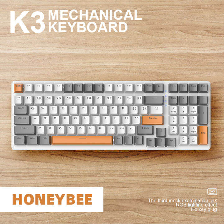 K87 Gaming Keyboard 3-mode Connection Hot Swappable Rgb Backlit ...