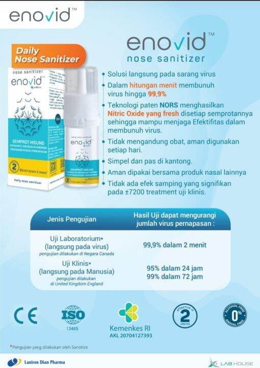 Enovid nose sanitrizer spray 25 ml | Lazada Indonesia