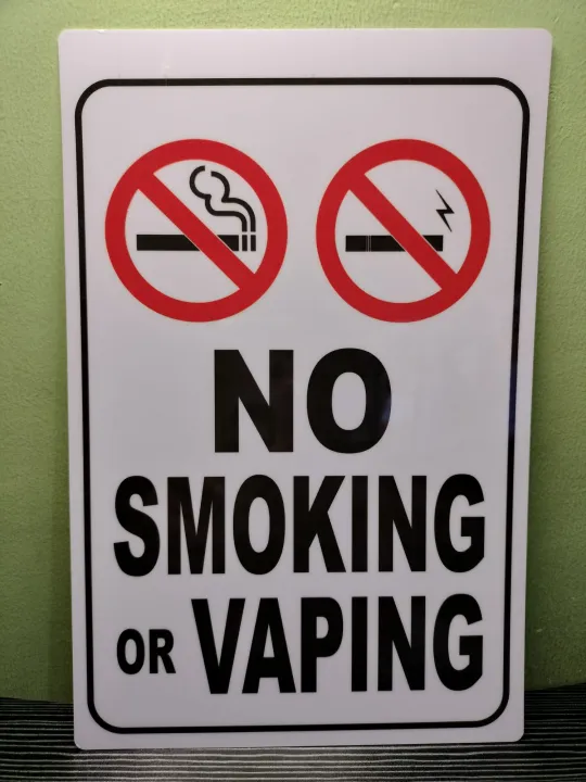 No Smoking or Vaping portrait Signage PVC Plastic (Like ID) 7.8x11 ...