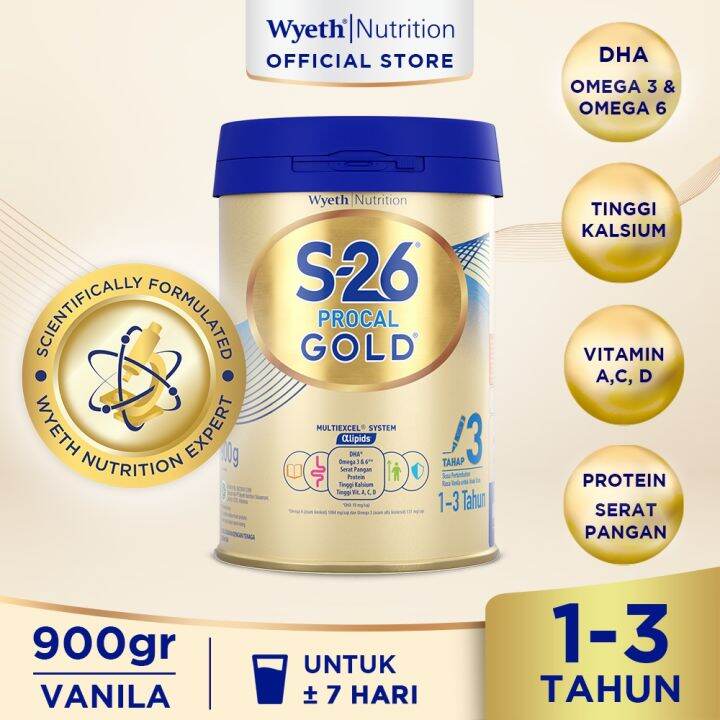 susu formula S26 procal gold 1-3 vanila 900gram | Lazada Indonesia