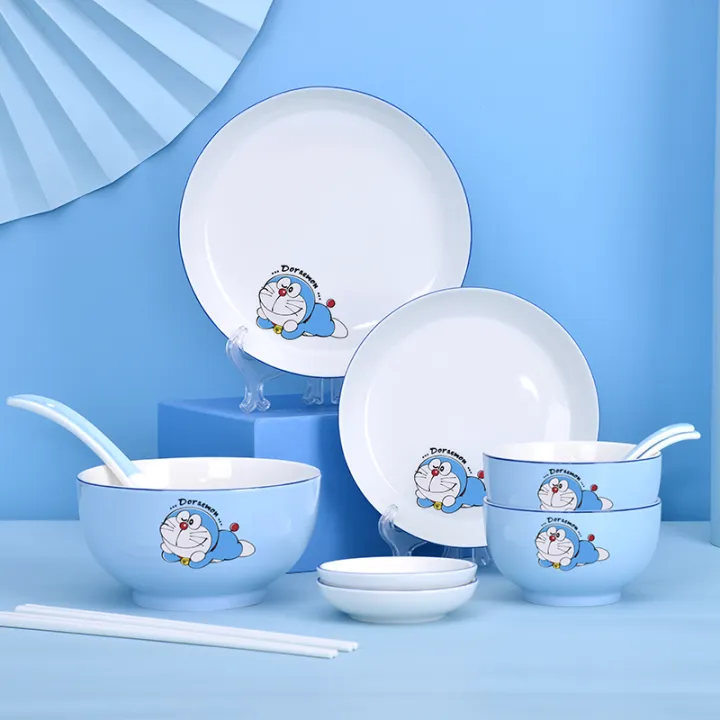 Doraemon Bowl Household Bowl Set Children's Bowl Ceramic Ramen Bowl ...