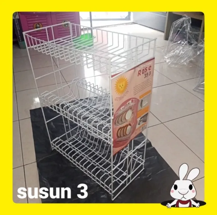 rak piring besi susun 3 | Lazada Indonesia