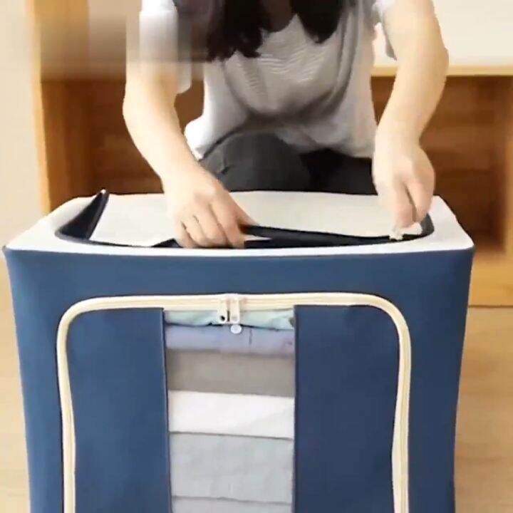 ☀️Life Core☀️ 72L/100L Large Storage Box Foldable Oxford Box Steel ...
