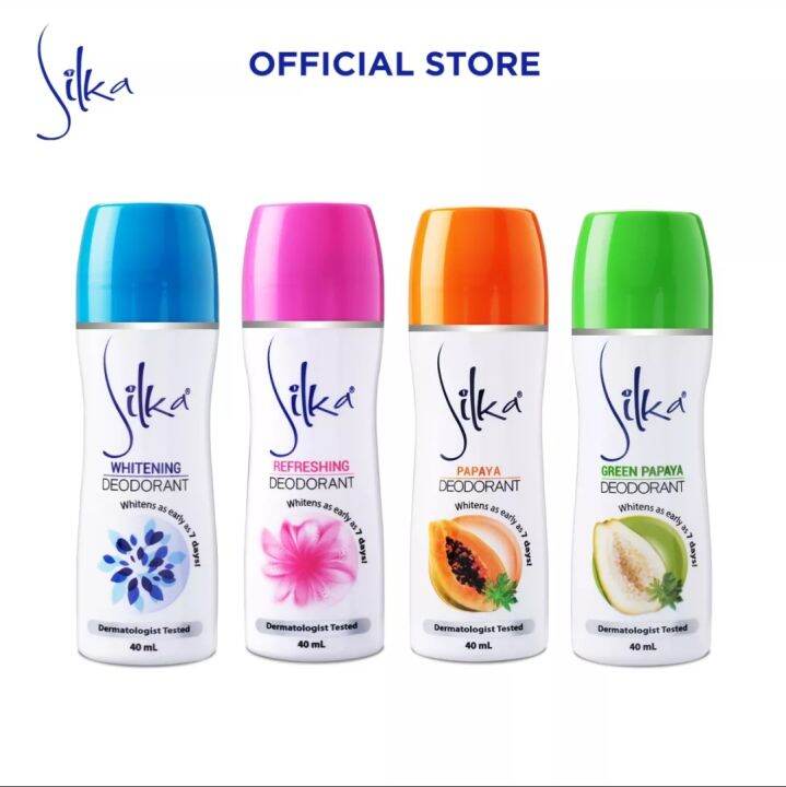 WISHMART Silka Roll-on Deodorant 40ml. Available in variants Papaya, Whitening, Refreshing and ...