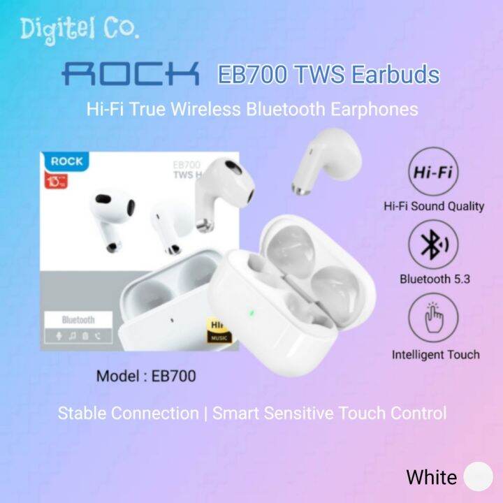 AUTHENTIC ROCK EB700 TWS Earbuds HiFi True Wireless Bluetooth Earphone ...
