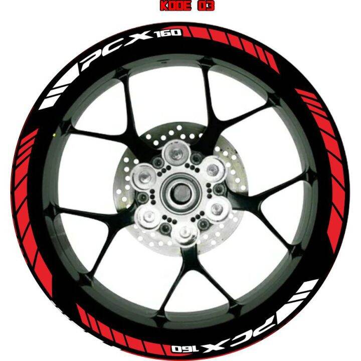 cutting sticker liat velg motor pcx 160 full set depan belakng | Lazada ...