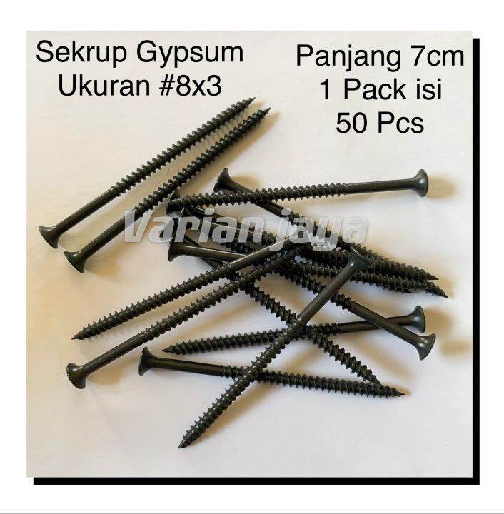 Sekrup Gypsum 7cm Drywall #8x3 Sekrup Hitam Isi 50 Pcs | Lazada Indonesia