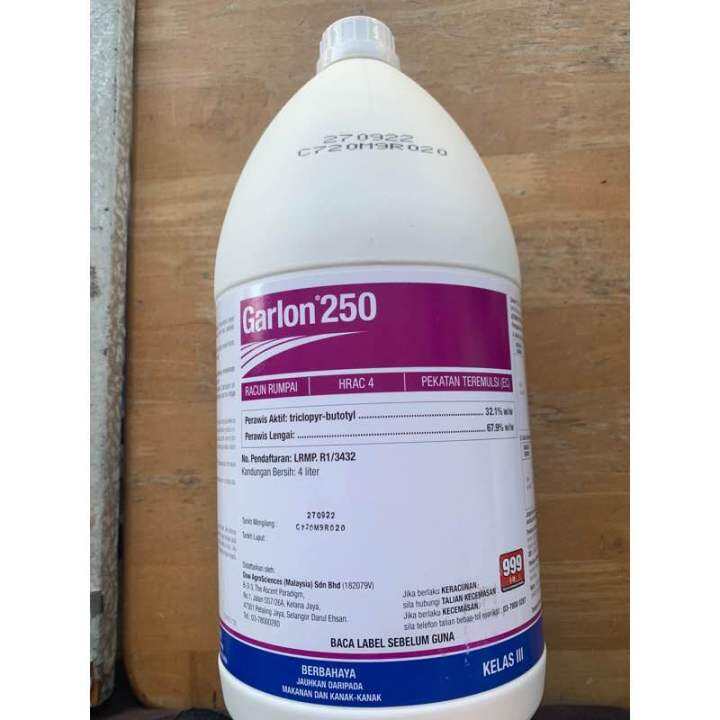 Garlon 250 | Racun Pokok/ Rumput- (4 Liter) | Lazada