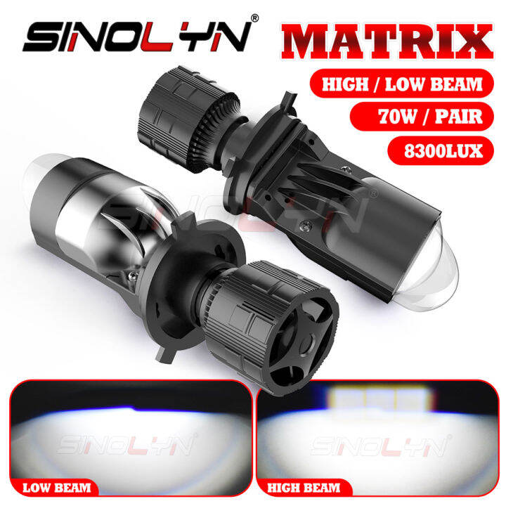 Plug And Play H4 Mini LED Projector Headlight Lens H4 HS1 Light 70W ...