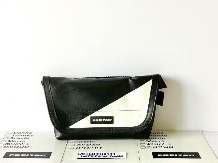 Freitag รุ่น Jamie Black & White ผ้าใบสีดำ มือ 1 แท้กห้อย ของแท้ 100% ...
