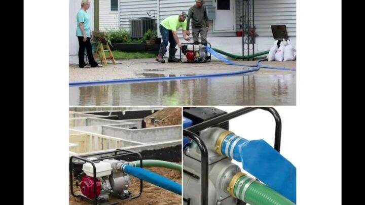 30M-60M Submersible Water Pump Hose 2" 3" 4" Discharge Duct Flat Blue ...