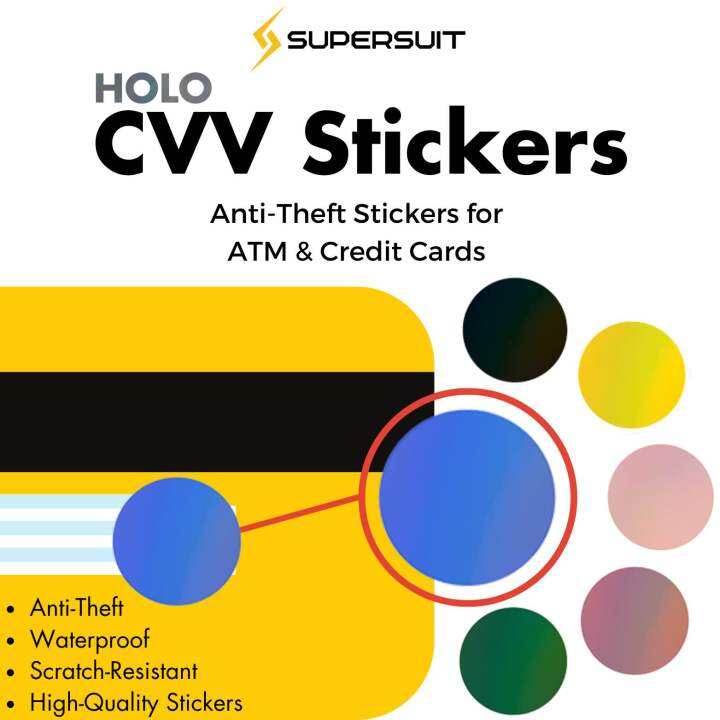 Supersuit Holographic CVV Stickers (Anti-Theft, Waterproof Stickers for ...